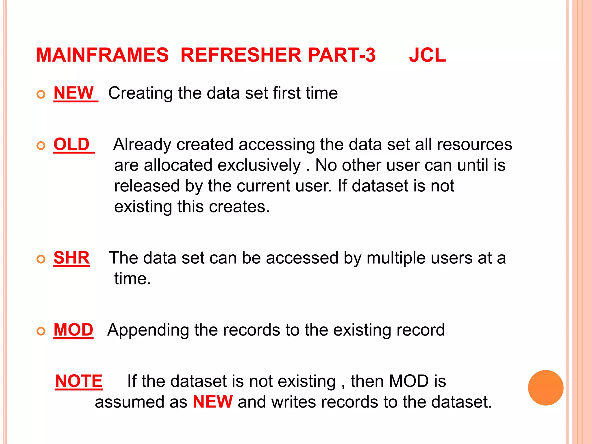 Mainframe jcl exec and dd statements part - 3 | PPTX | Programming Languages | Computing
