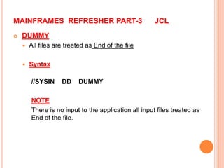 Mainframe jcl exec and dd statements part - 3 | PPTX | Programming ...