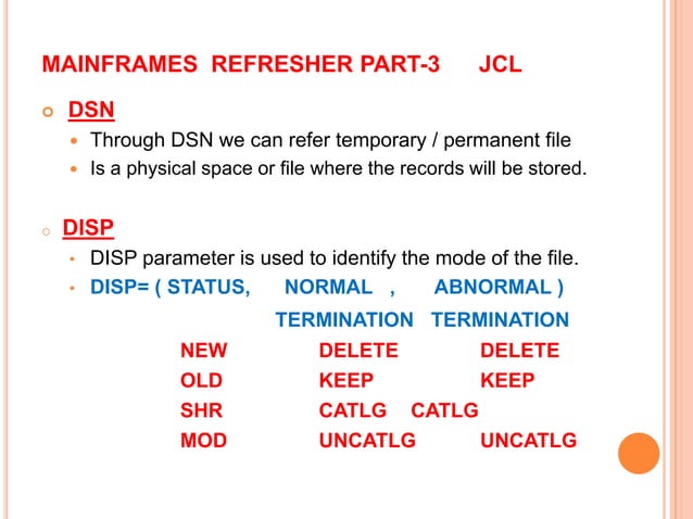 Mainframe Jcl Exec And Dd Statements Part 3 Pptx Programming Languages Computing