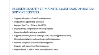 Mainframe operation support | PPTX