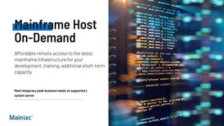 Mainframe Services | Maintec | PPT
