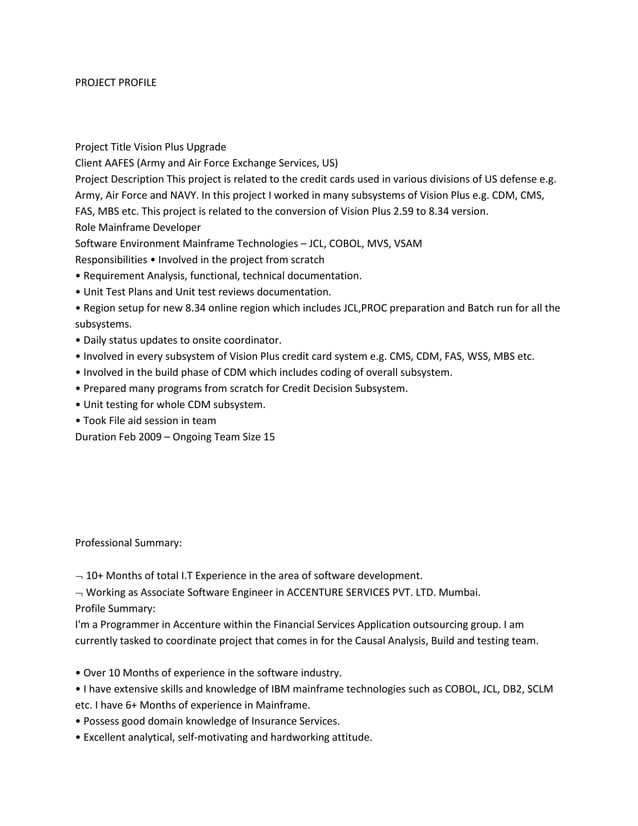 Mainframes project | DOCX