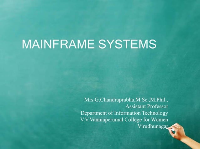 Mainframe systems | PPTX | Operating Systems | Computer Software and Applications