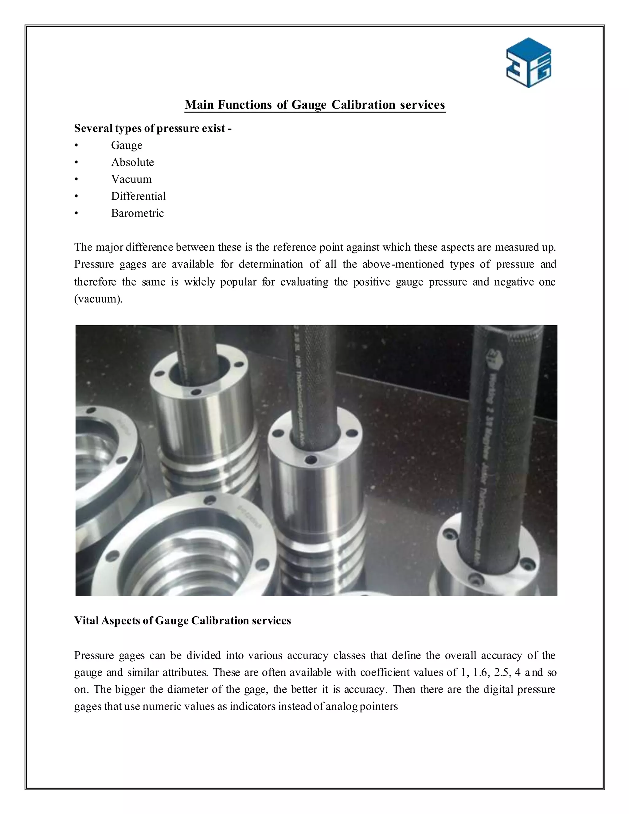 Main Functions of Gauge Calibration services | PDF