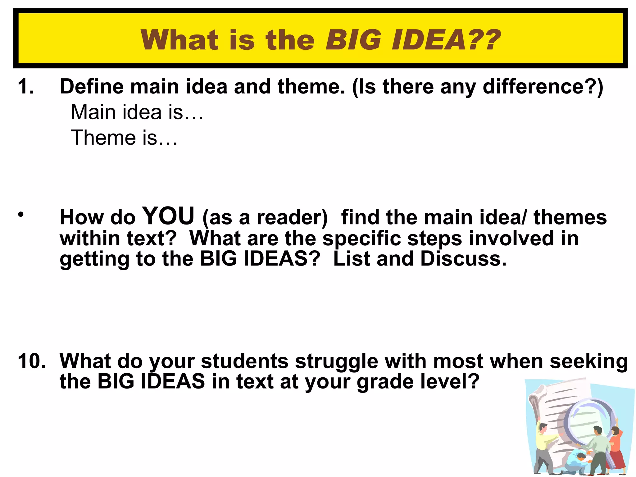 Finding the Main Idea | PPT