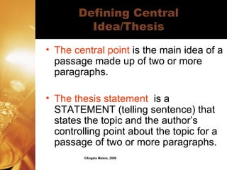 Finding the Main Idea | PPT