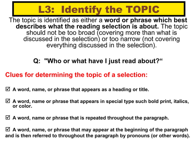 Finding the Main Idea | PPT | Geography | Science