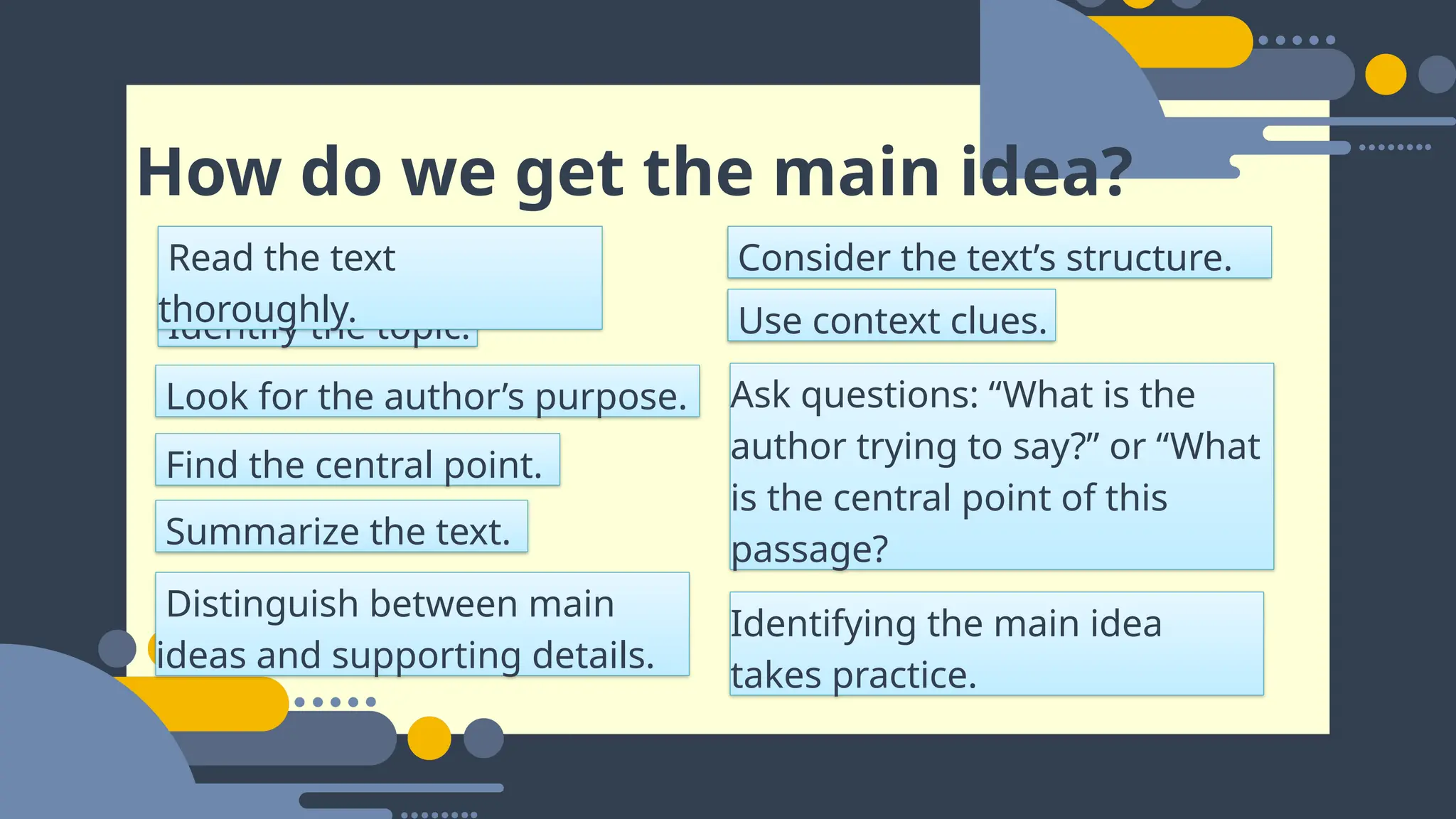 MAIN IDEA POWERPOINT PRESENTATION ENGLISH | PPTX