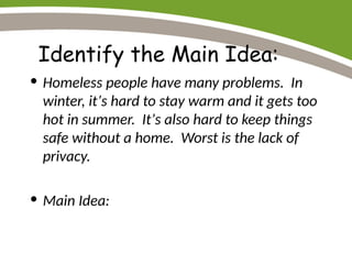 Main Idea and supporting detail.pptt ppt | PPT