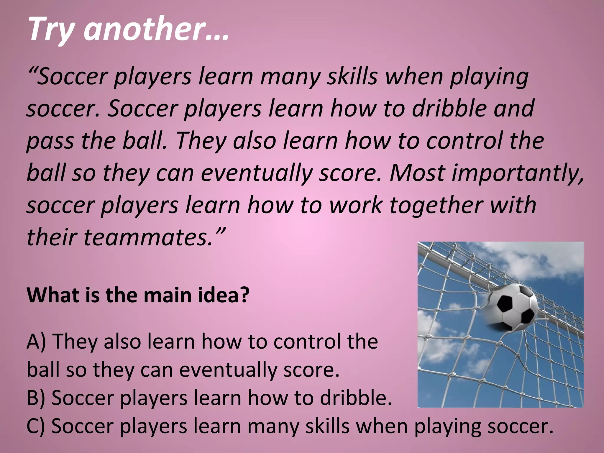 Main Idea and Supporting Details | PPT