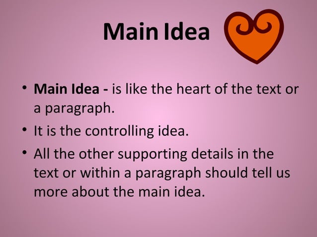 Main Idea and Supporting Details | PPT