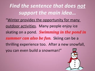 Finding Main Idea Supporting Details