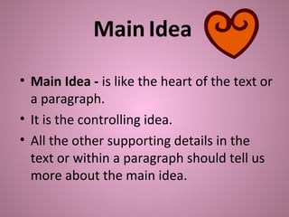 Main idea and supporting details slide | PDF