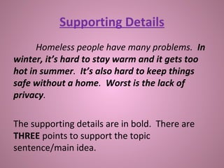 Main idea and supporting details slide | PDF | Beach Volleyball | Sports