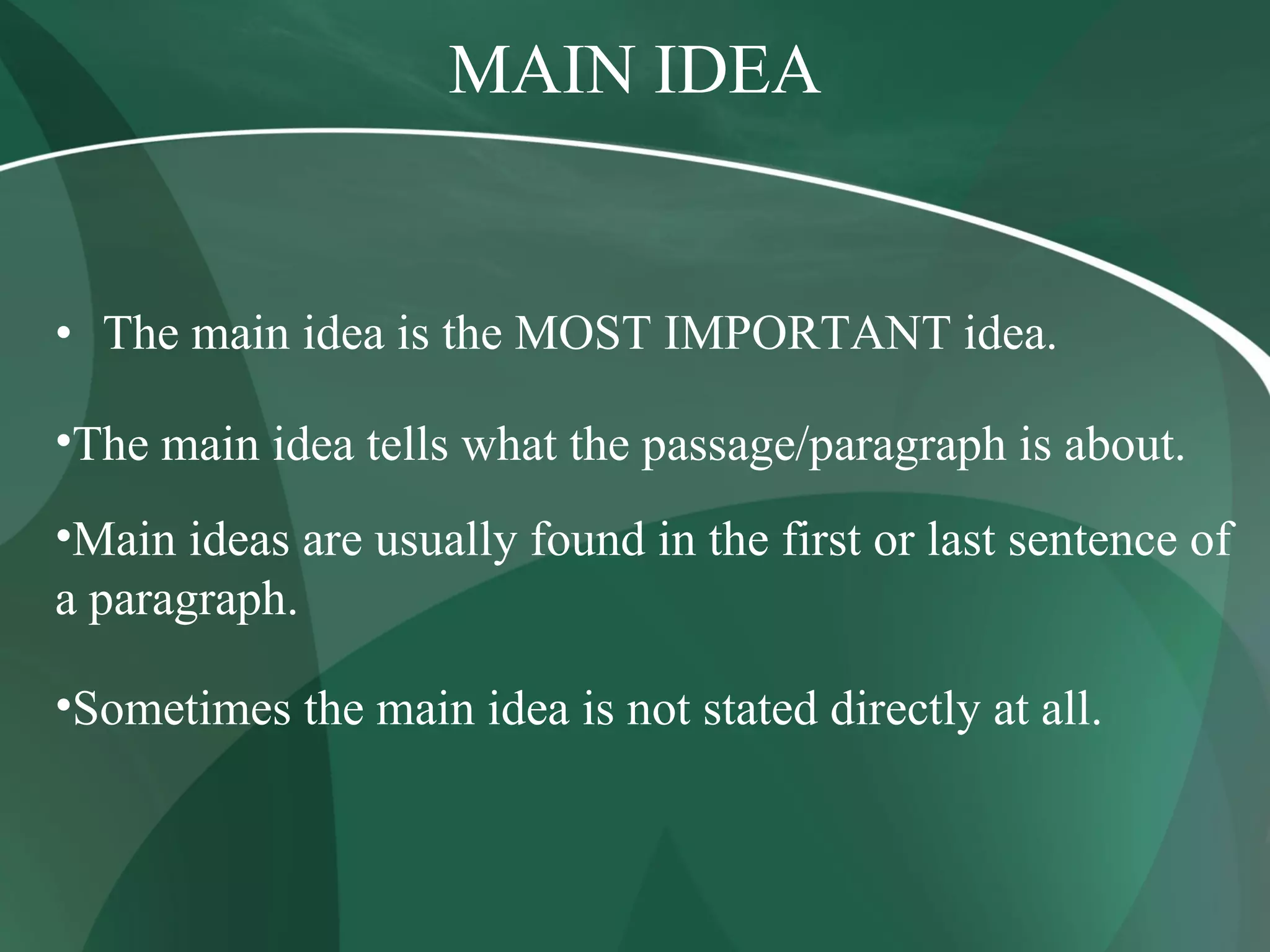 Inferred Main Idea | PPT