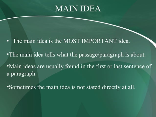 Inferred Main Idea | PPT