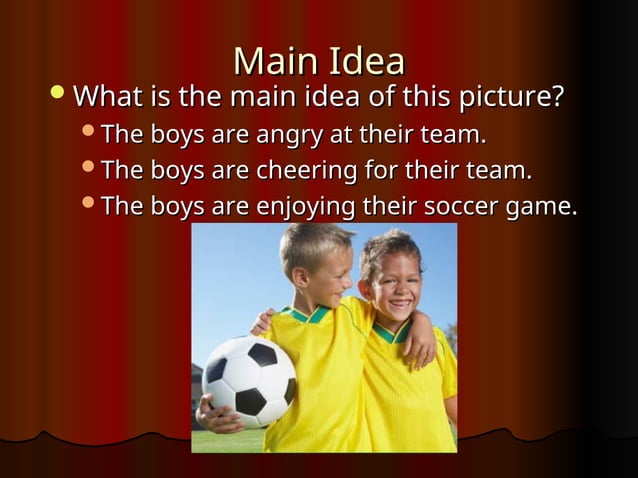 Main Idea or Central Idea PowerPoint-1.ppt | Soccer | Sports