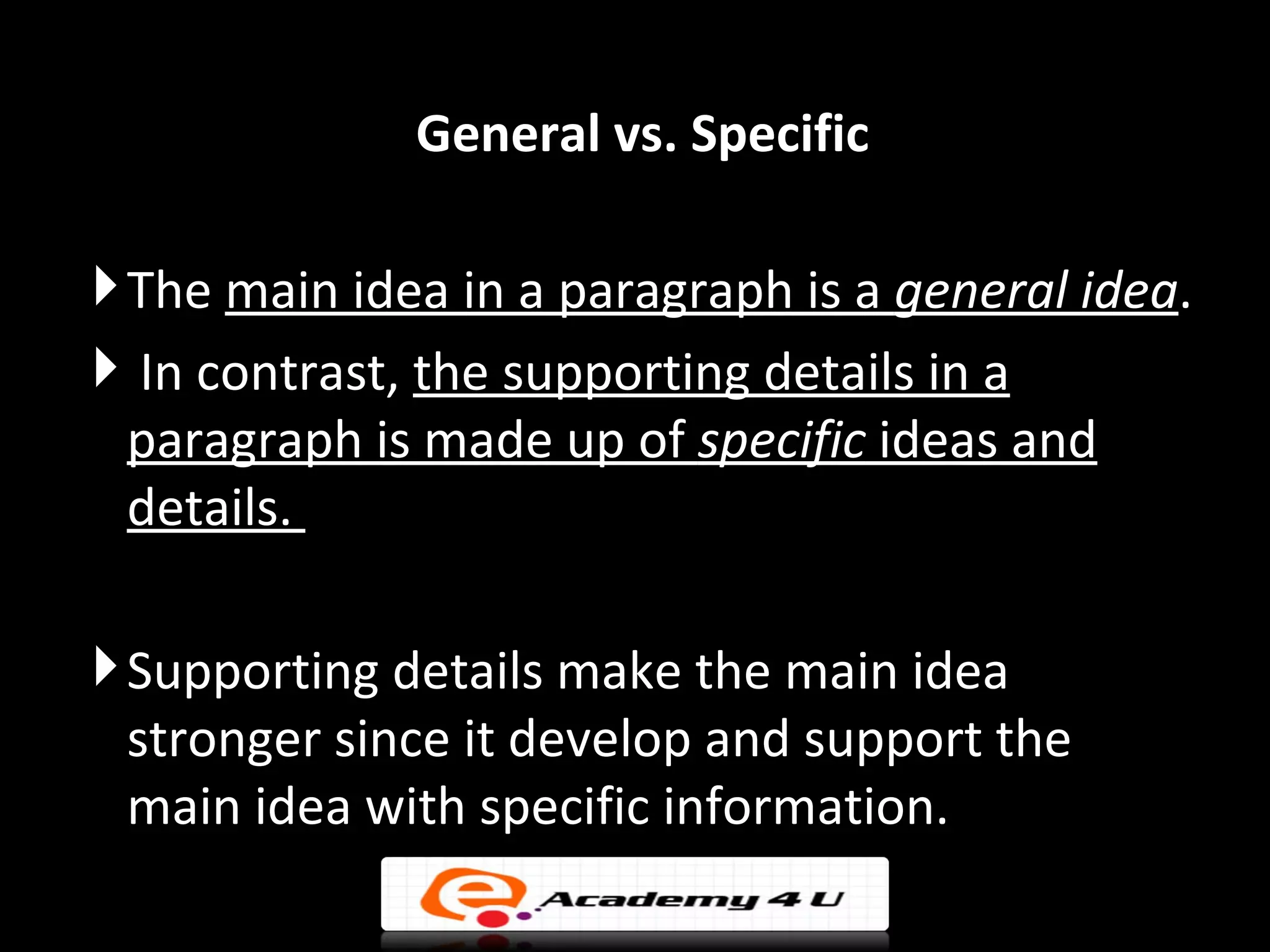 Main ideas and supporting details | PPT