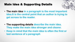 Main ideas and supporting details | PPTX