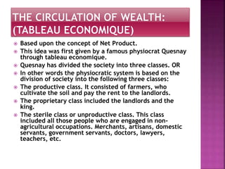 Main ideas of physiocrats | PPSX | Economy | Business and Finance