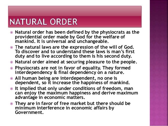 Main ideas of physiocrats