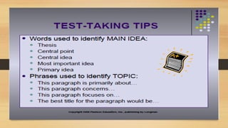 Main Idea/Topic sentences in a paragraph | PPTX