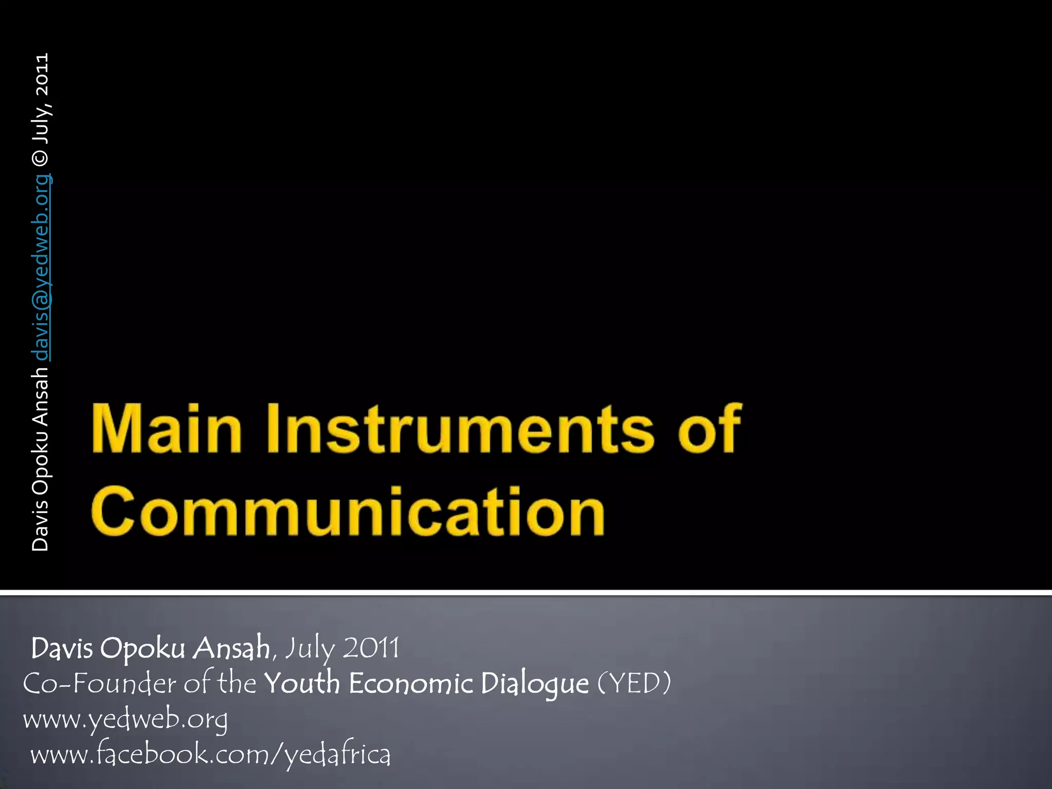 Main instruments of communication | PPTX