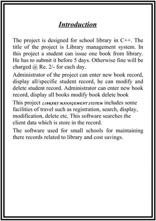 Library Management System in c++ | DOC