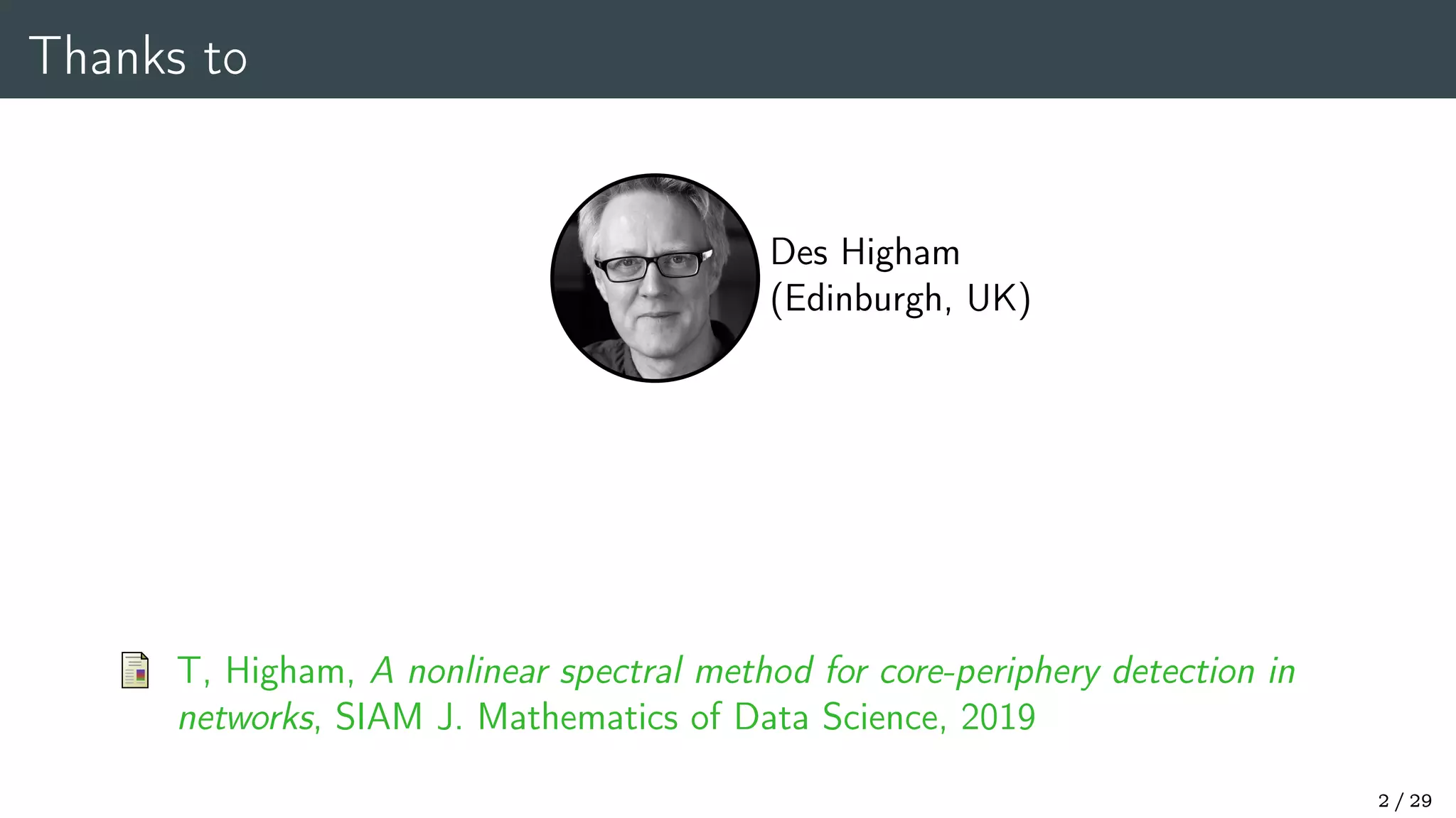 Optimal L-shaped matrix reordering, aka graph's core-periphery | PPT