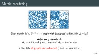 Optimal L-shaped matrix reordering, aka graph's core-periphery | PPT