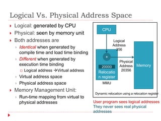 Main Memory Management in Operating System | PPTX