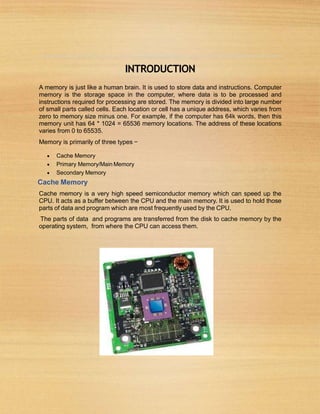 Main Memory RAM and ROM | PPTX | Data Storage and Warehousing | Computing