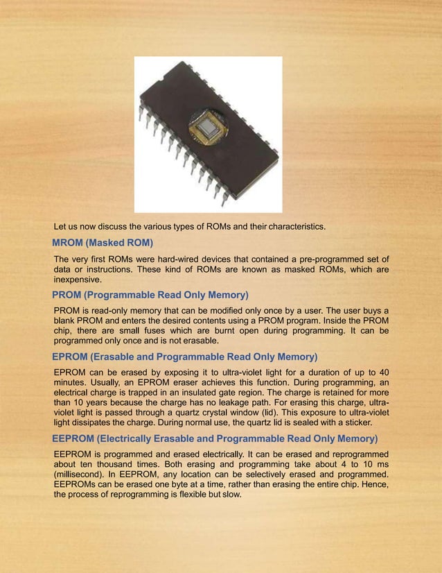 Main Memory RAM and ROM | PPTX | Data Storage and Warehousing | Computing