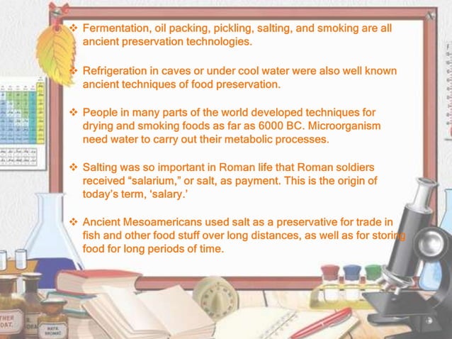 ANCIENT METHODS OF FOOD PRESERVATION | PPTX | Cooking | Food & Drink