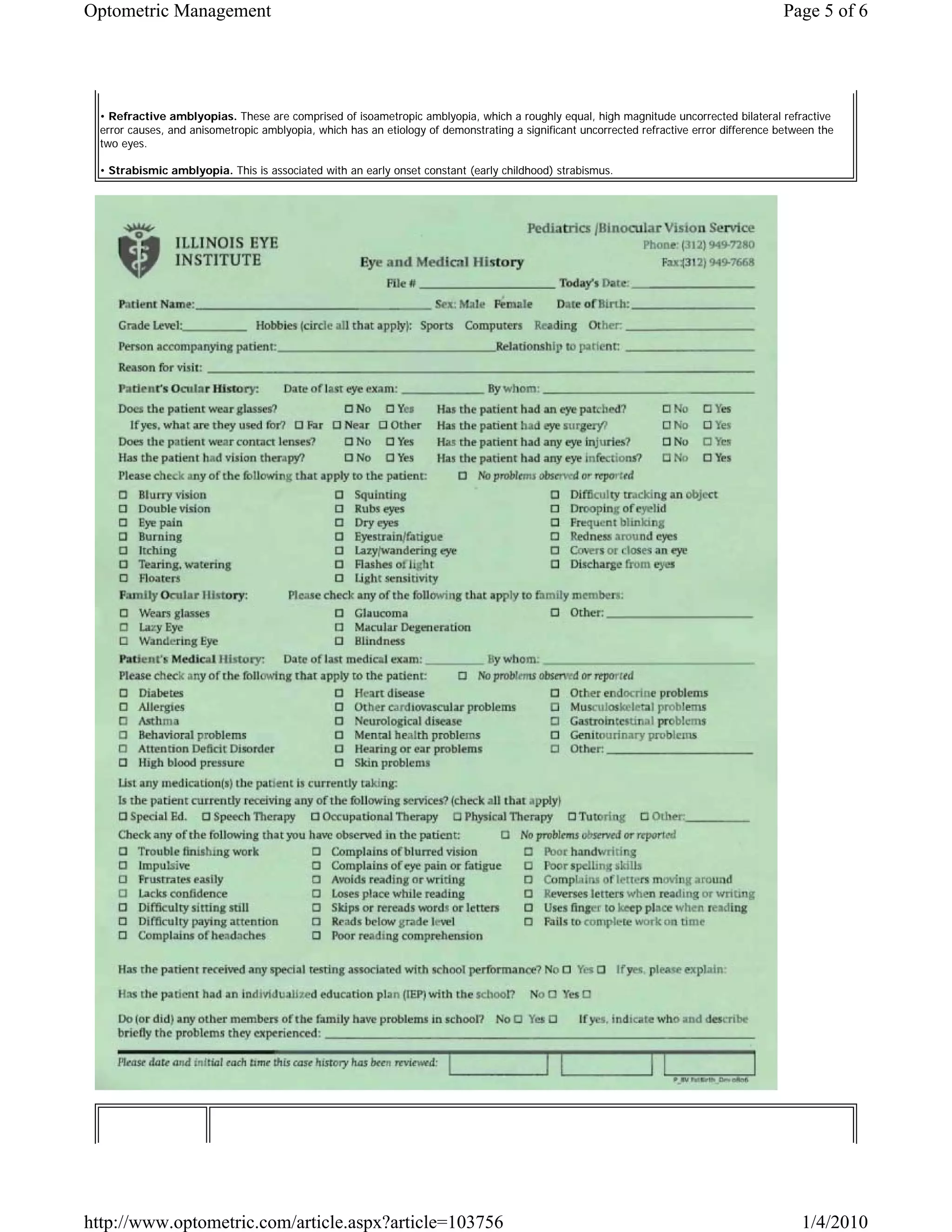 Identify Binocular Vision Disorders | PDF
