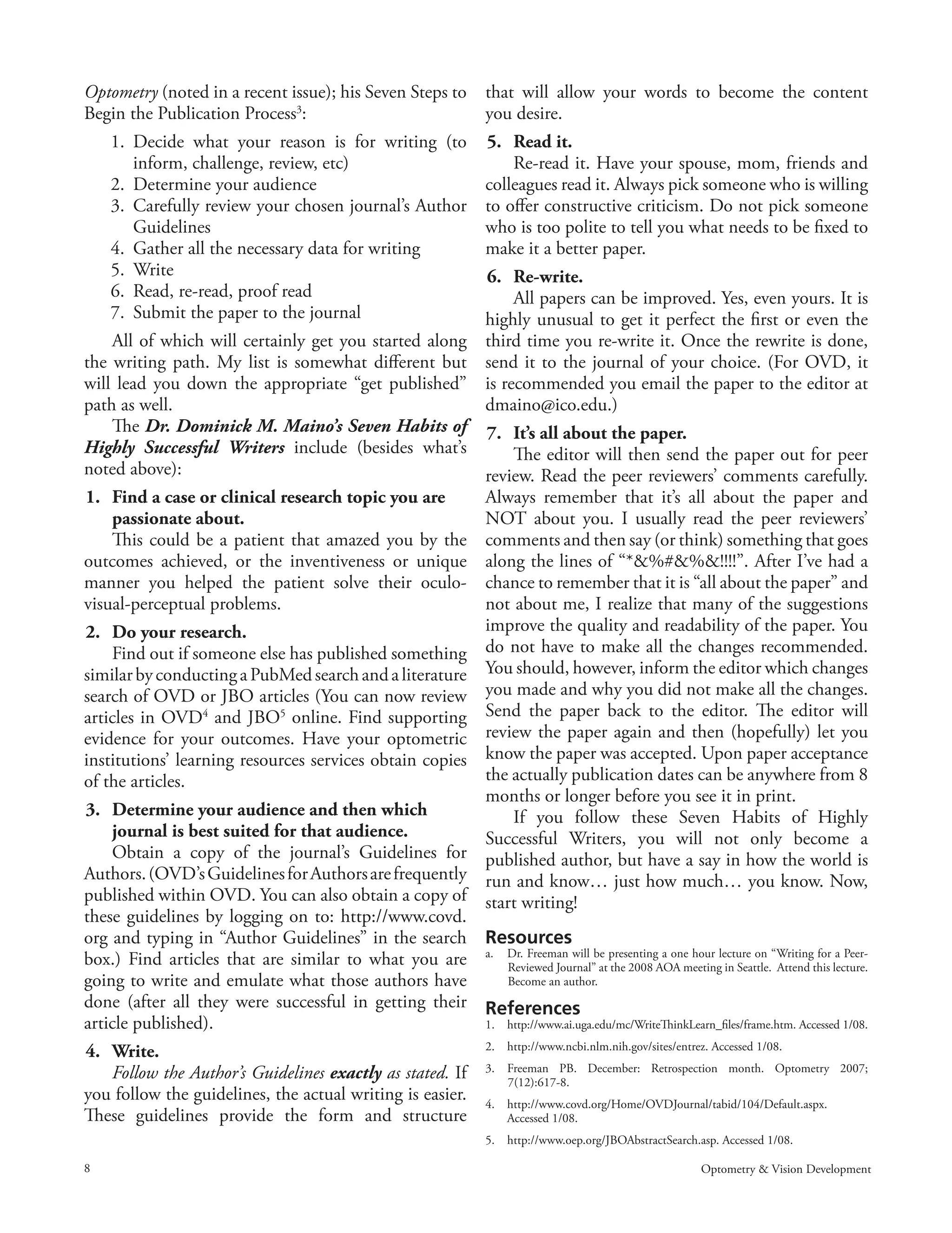 The Seven Habits Of Highly Successful Writers | PDF