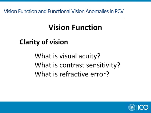 Diagnosis and Therapeutic Intervention of Vision Function and ...