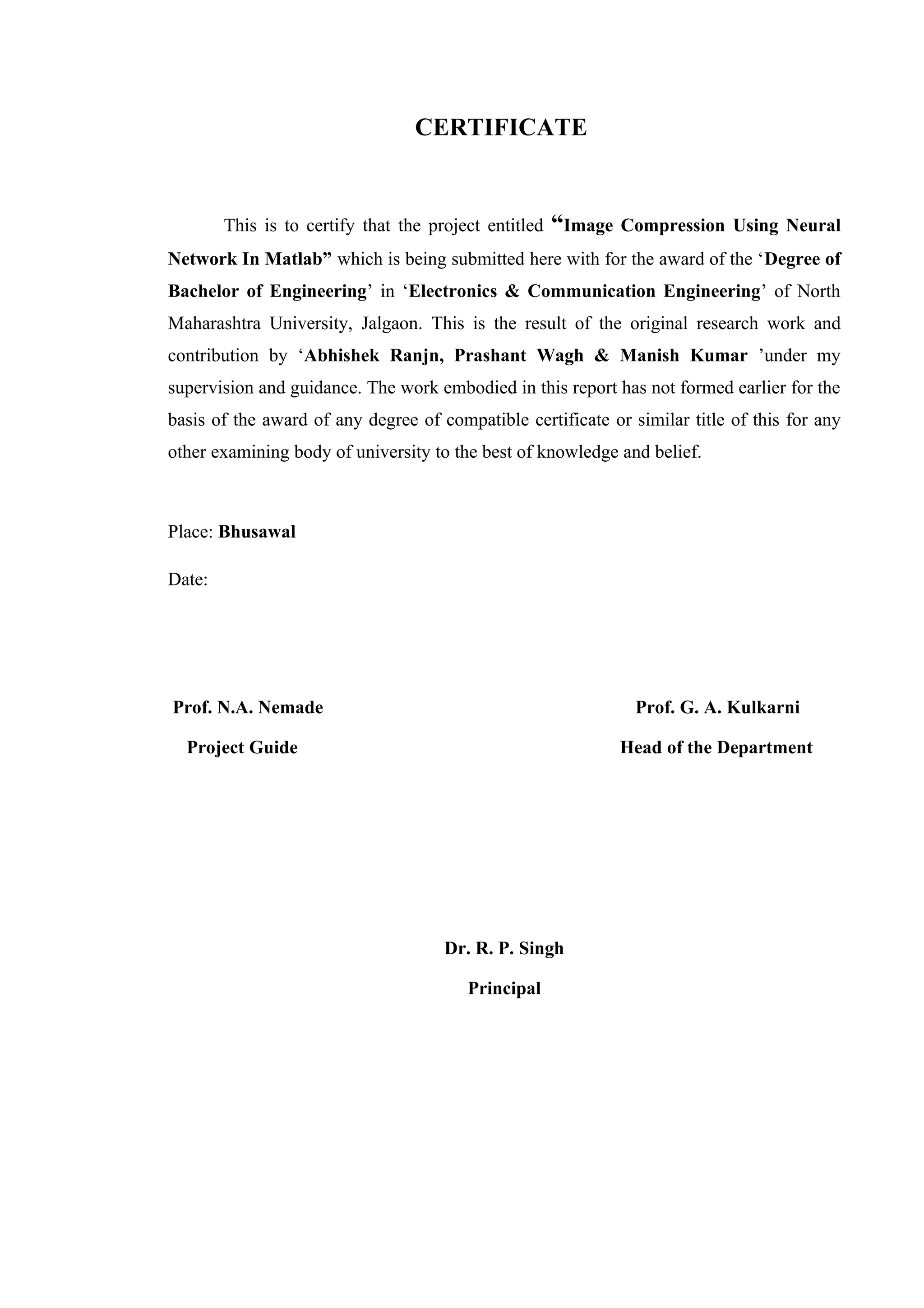 Main page and contents of Image compression by Manish Myst | DOC