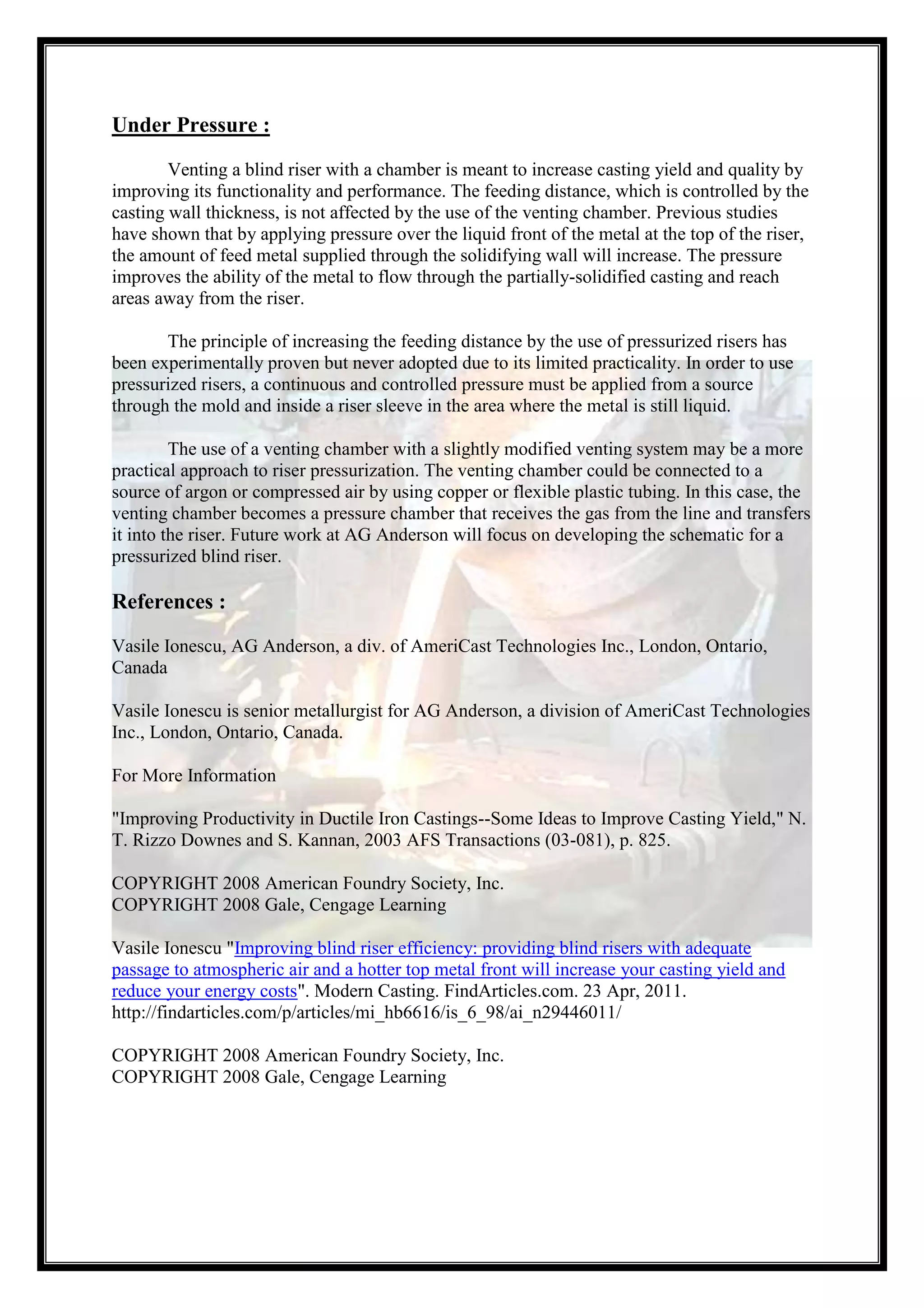 Foundry - Blind Risers | DOCX