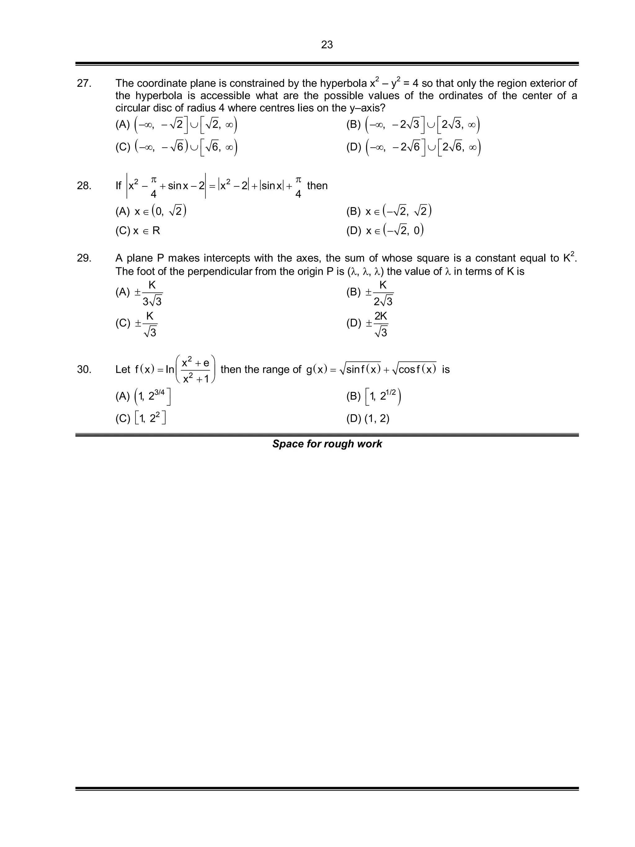 IIT- JEE Main 2016 Sample Paper-2 | PDF
