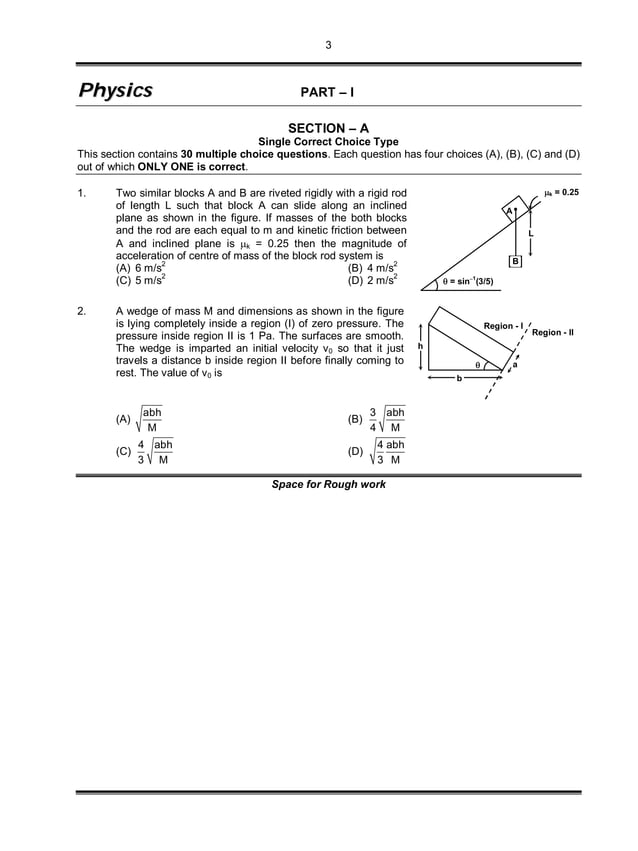 IIT- JEE Main 2016 Sample Paper-2 | PDF