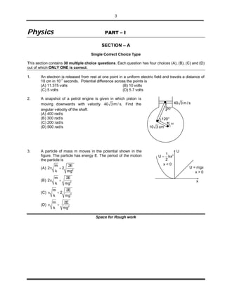 IIT - JEE Main 2016 Sample Paper 3 | PDF