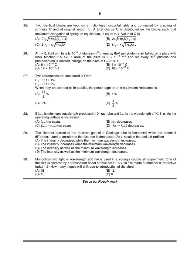 IIT - JEE Main 2016 Sample Paper -4