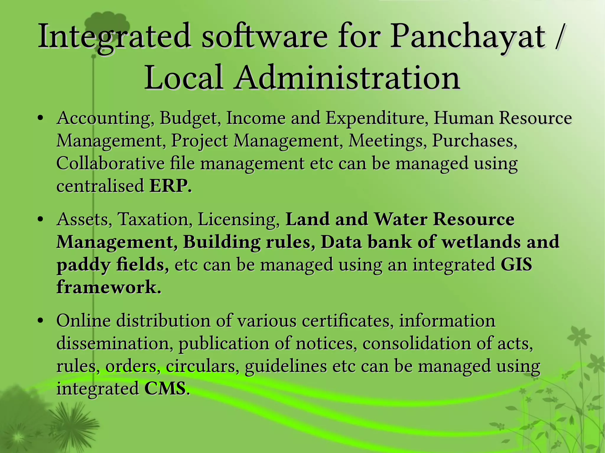 FOSS based integrated software framework for E-Governance and ...