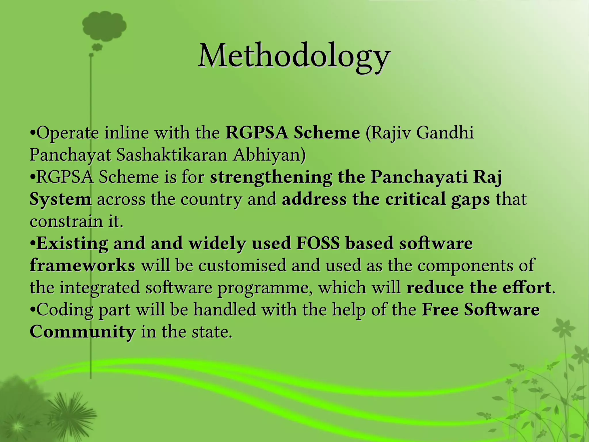 FOSS based integrated software framework for E-Governance and sustainable development of village ...