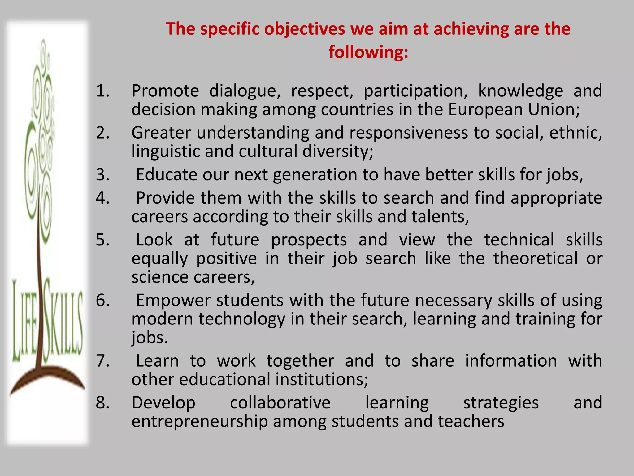 ERASMUS + project "Life and Job Skills for Successful Europeans" | PPT