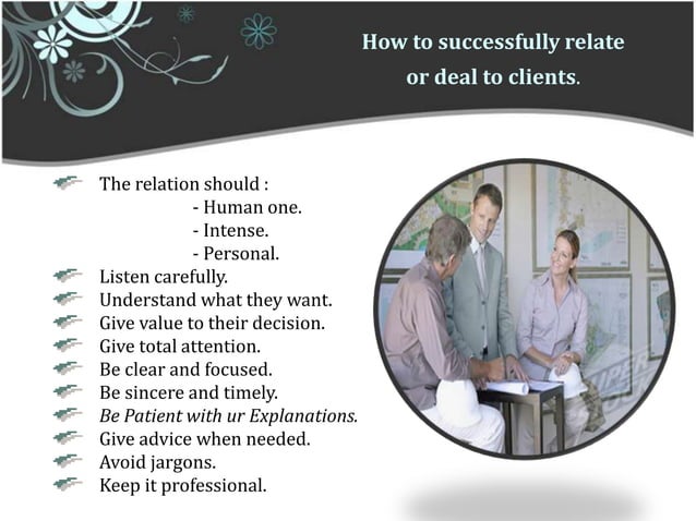 Dealing with Client ( A Relationship between client and interior ...