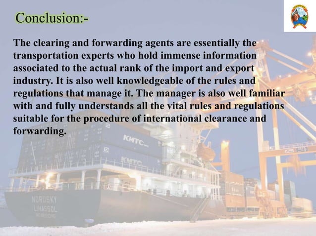 clearing and forwarding agents ppt | PPTX | Logistics and ...