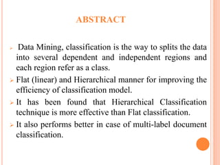 Document Classification Using Hierarchies Clusters Technique | PPTX