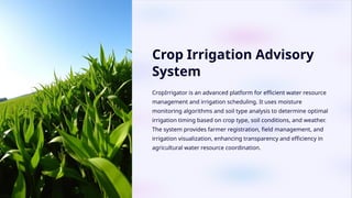 smart system by students for crop Irrigation | PPTX